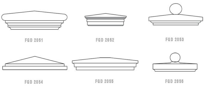 Post cap style examples - Architectural Foam and Precast Concrete